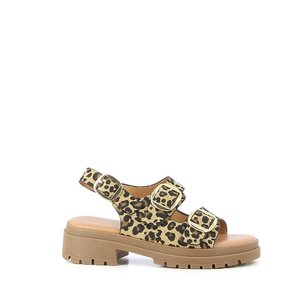 Sandales léopard avec boucles