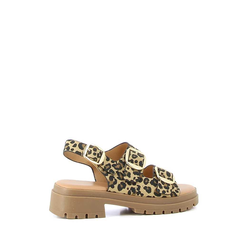 Sandales léopard avec boucles