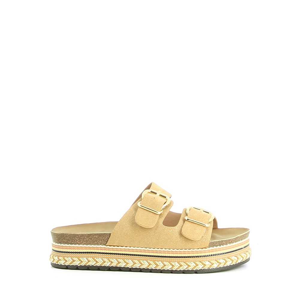 Sandale à plateau tressé